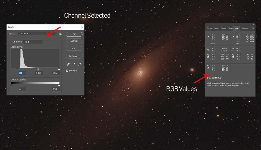 Andromeda Galaxy Image Processing Tutorial in Adobe Photoshop