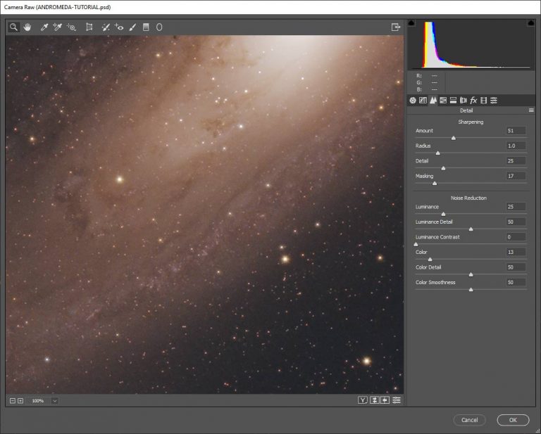 Andromeda Galaxy Image Processing Tutorial in Adobe Photoshop