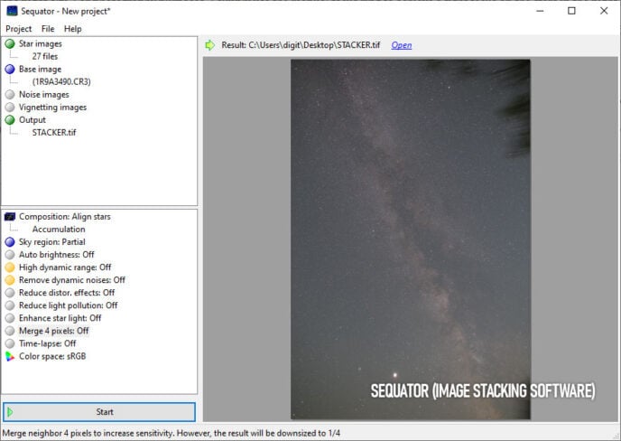 Using a Sigma 24mm F/1.4 for Astrophotography
