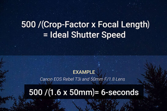 Use the 500 Rule for Astrophotography | Useful Chart to Avoid Star Trails